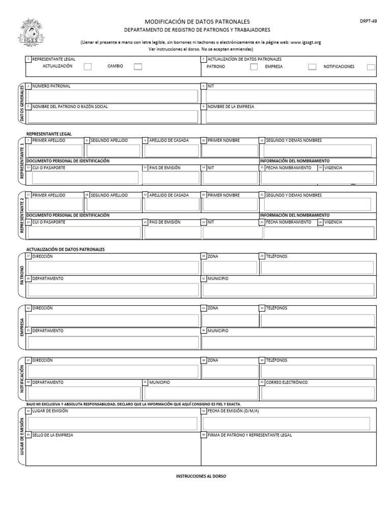Formulario-DRPT-49-IGSS-Rev-2023 | PDF | Pasaporte