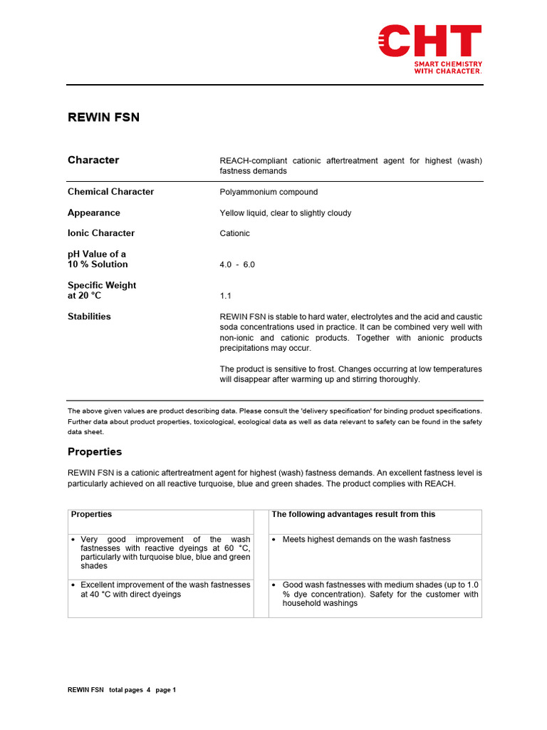 Rewin FSN | PDF | Dyeing | Ion