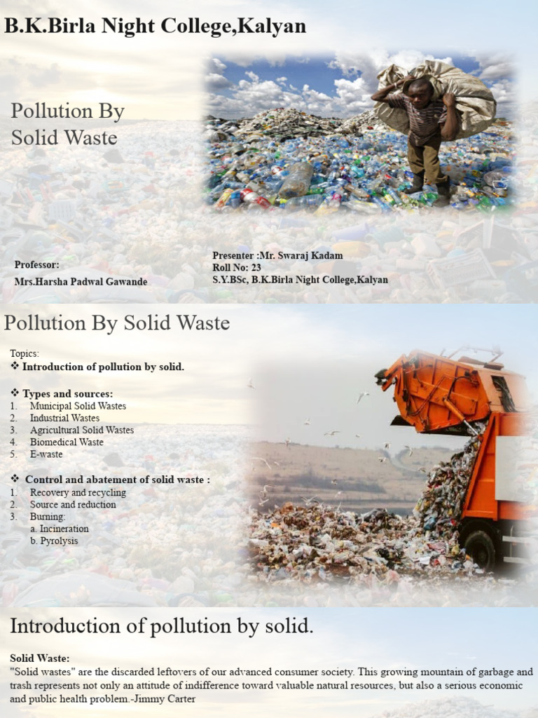 Swaraj Kadam Pollution by Solid Waste | PDF | Waste | Municipal Solid Waste