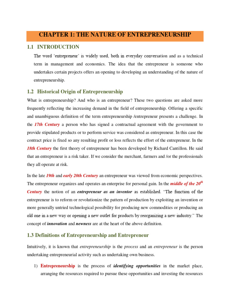 Entrepreneurship CHAPTER 1 | PDF | Entrepreneurship | Goal