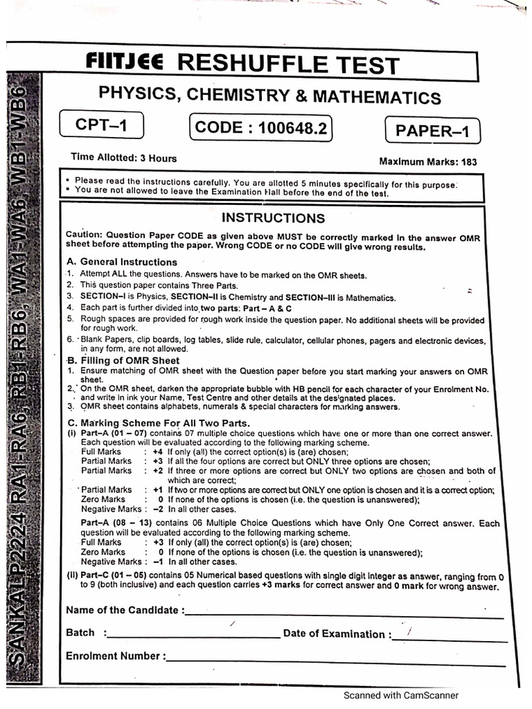 Reshuffling Test 1 Paper 1& 2 | PDF