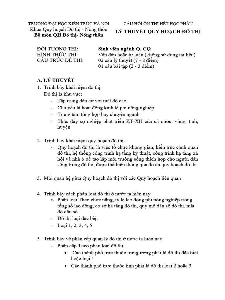 Cauhoiontap LTQHDT.P1. 2023 | PDF