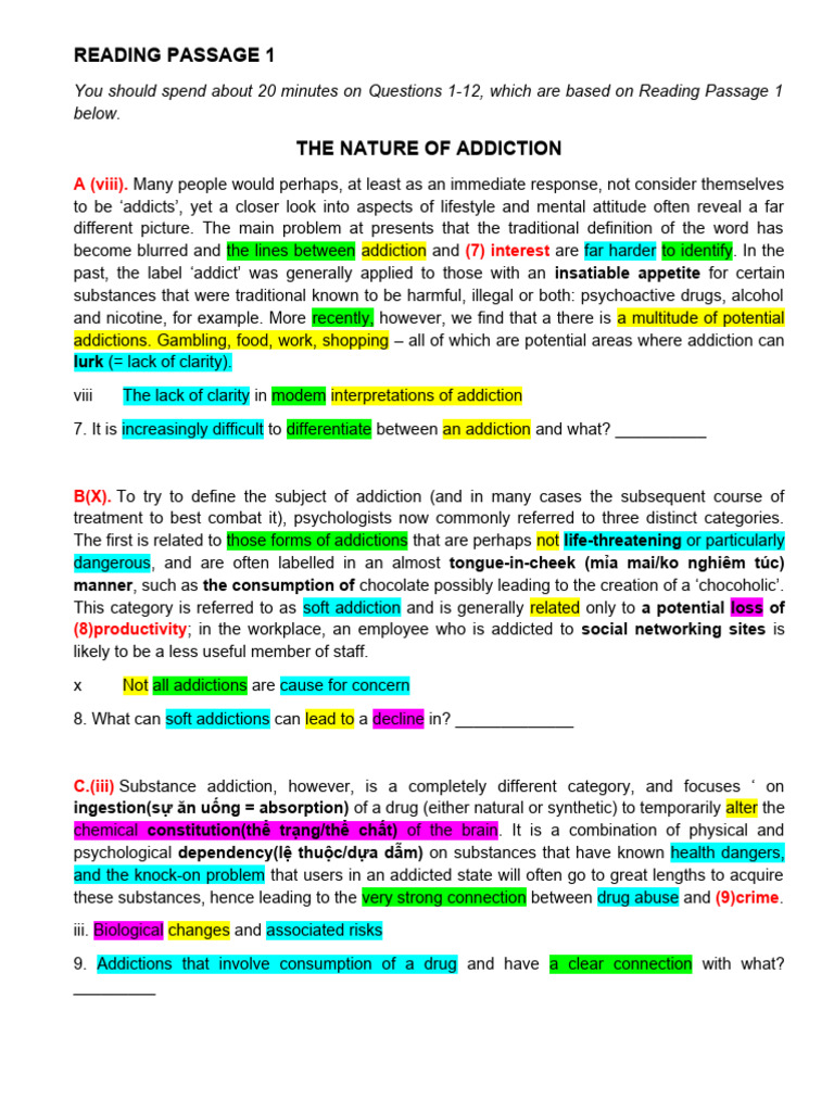 READING PASSAGE 1 | PDF | Social Aspects Of Psychoactive Drugs ...