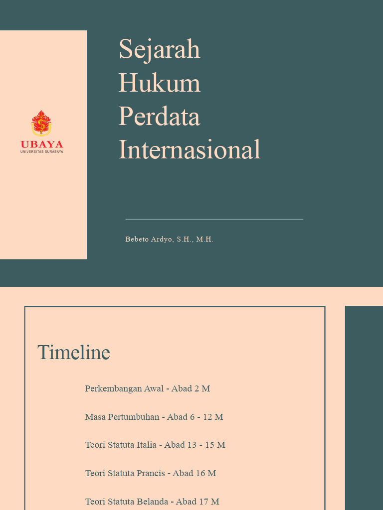 Sejarah Hukum Perdata Internasional | PDF