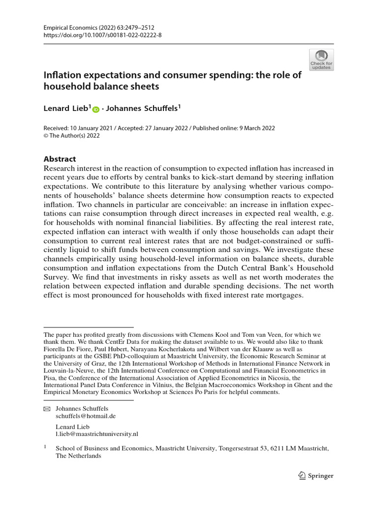 Inflation Expaectation | PDF | Inflation | Consumption (Economics)