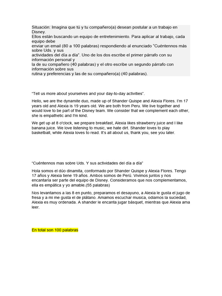 presentacion de ingles | PDF