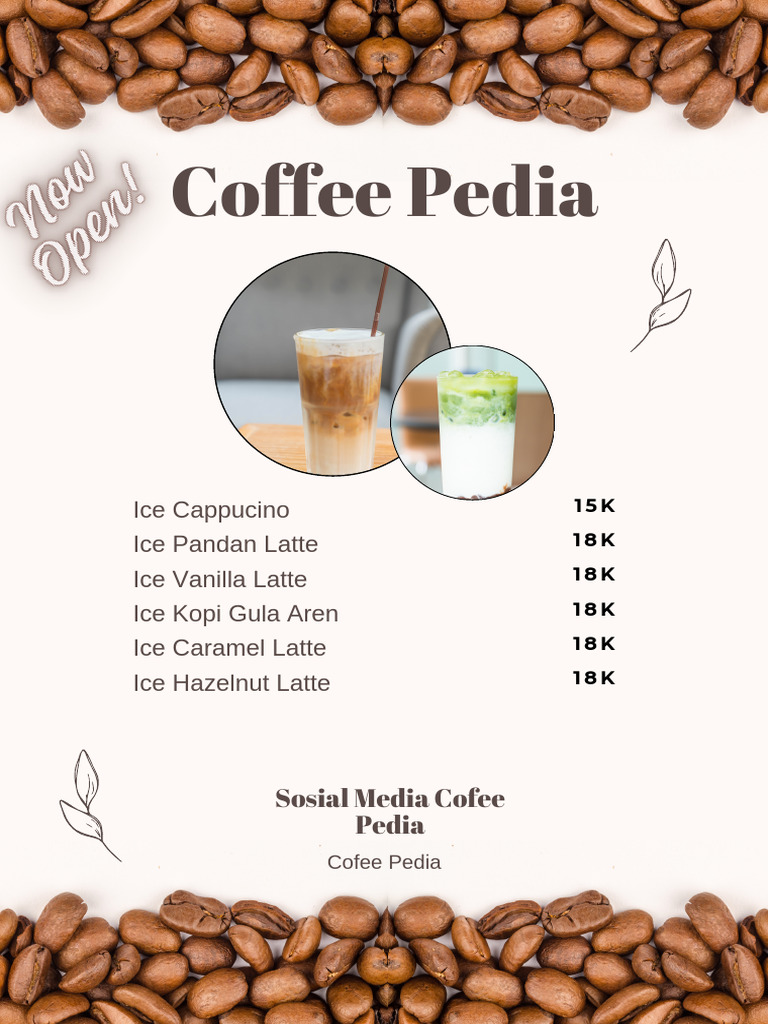 Krem Dan Coklat Simpel Daftar Menu Kedai Kopi Promo (Poster) - 20240328 ...