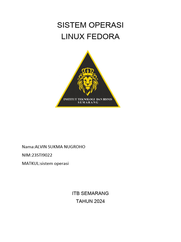 Tugas Makalan Sistem Operasi Linux Fedora (Alvin Sukma Nugroho ...