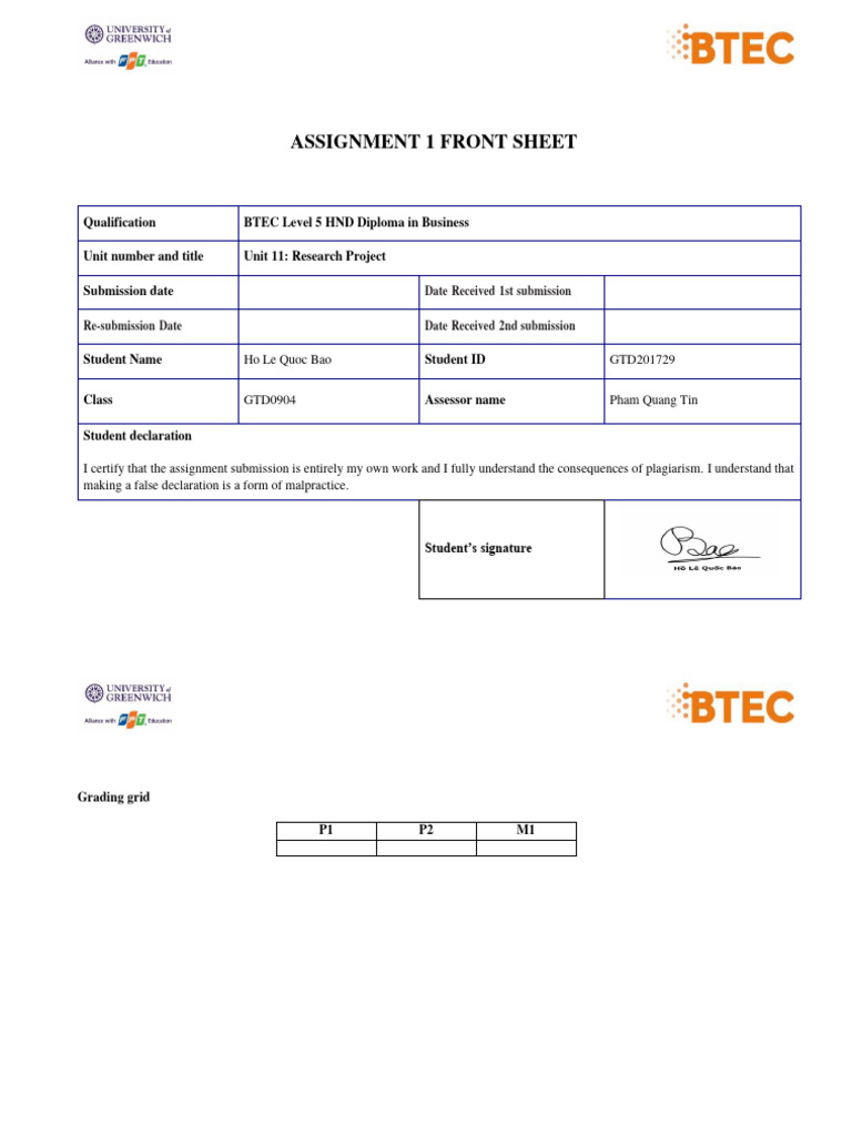 522_Assignment 1 frontsheet_redo | PDF | Job Satisfaction | Leadership