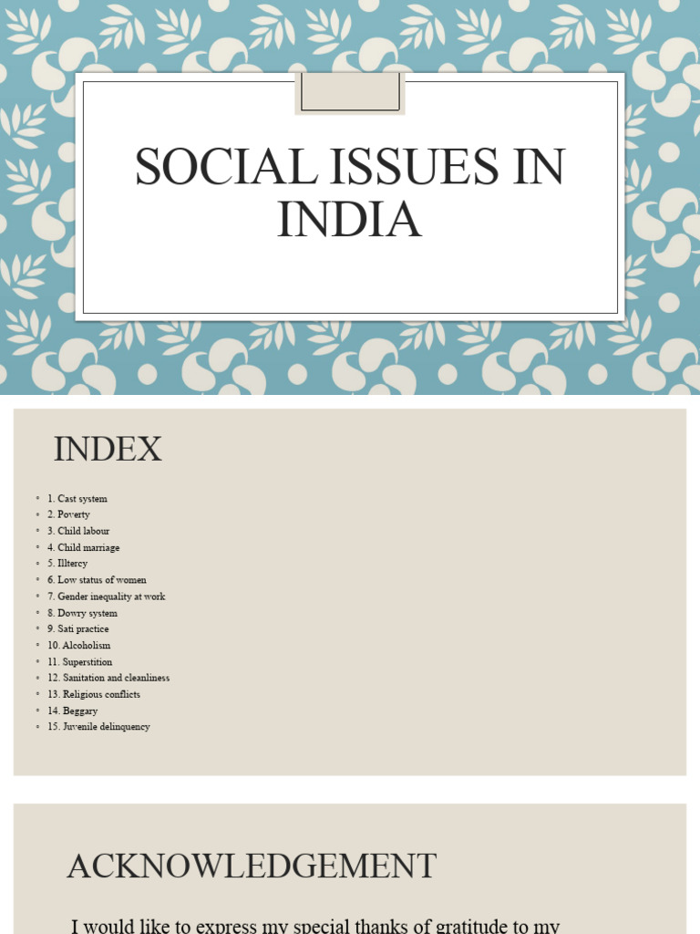 Key Social Issues in India Explained | PDF | Poverty | Poverty ...