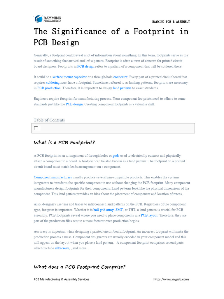 PCB Footprint Design Guidelines | PDF | Printed Circuit Board | Electricity