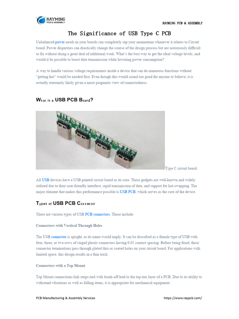 USB-C PCB: Essential for Designers | PDF | Electrical Connector | Usb