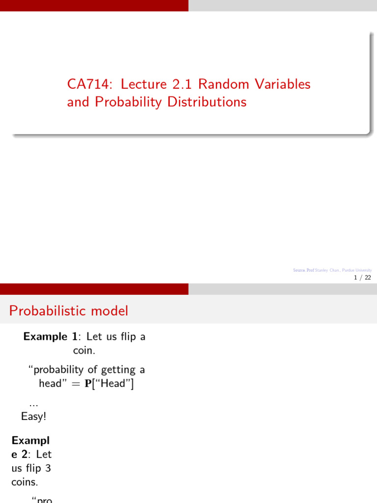CLass 4 Random variable | PDF | Probability Distribution | Normal Distribution