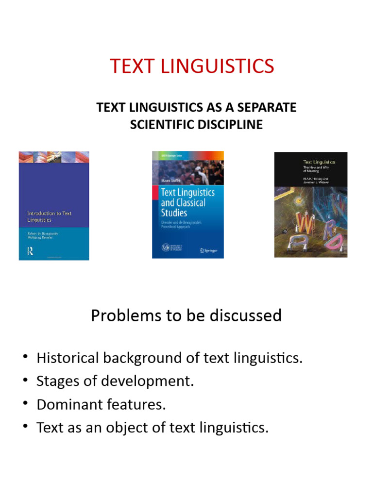 Text Linguistics | PDF | Linguistics | Semantics