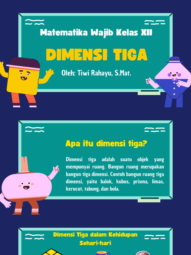 Dimensi Tiga Matematika Wajib Kelas Xii | PDF | Teaching Methods & Materials