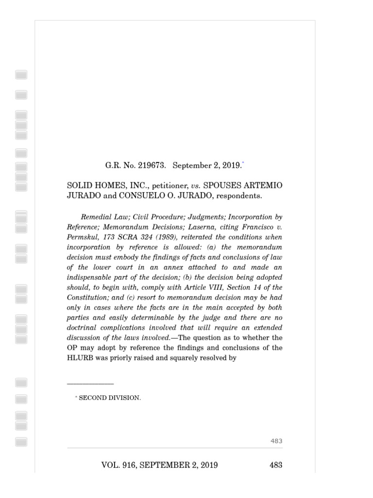 Solid Homes Vs Sps Jurado | PDF | Assignment (Law) | Statute Of Limitations