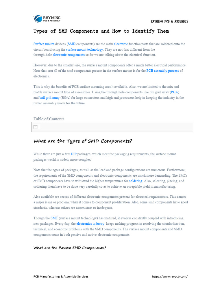 Types of SMD Components and How To Identify Them | Download Free PDF ...