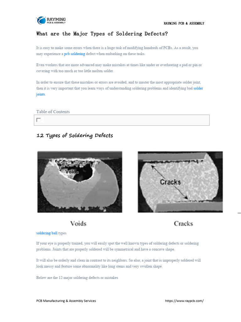 What Are The Major Types of Soldering Defects | PDF | Soldering ...