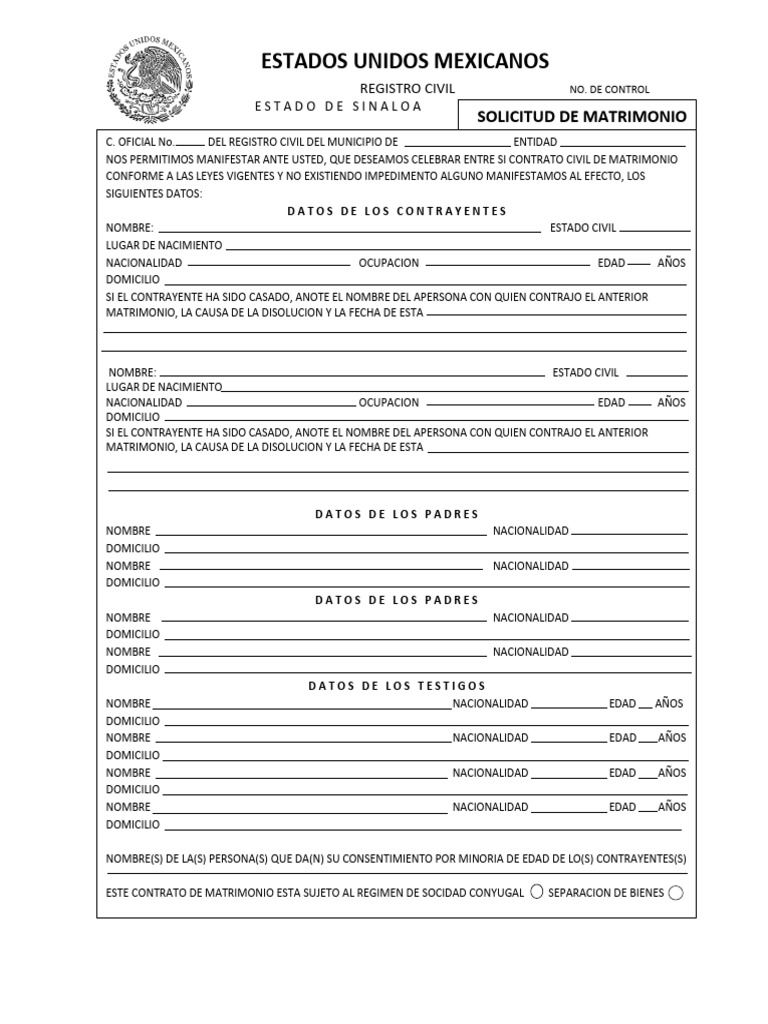 SOLICITUD_MATRIMONIO | PDF | Matrimonio | Instituciones sociales