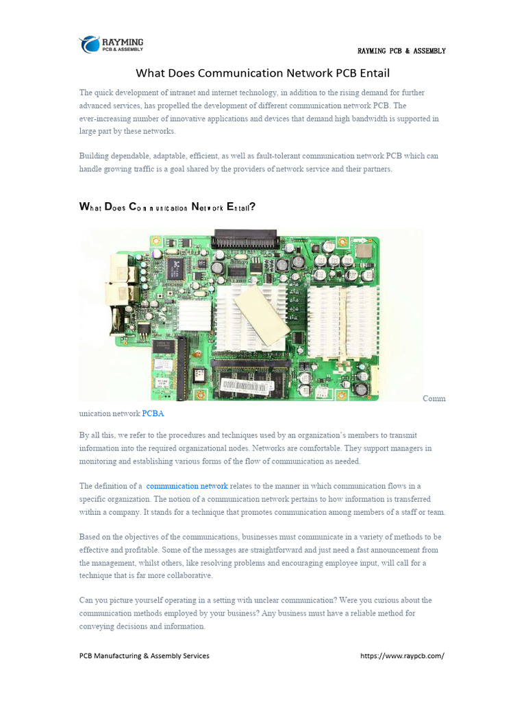 What Does Communication Network PCB Entail | PDF | Computer Network | Communication