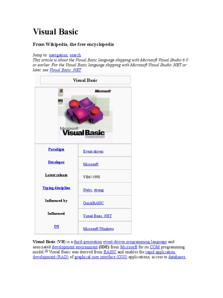 Visual Basic | PDF | Basic | Information Technology Management