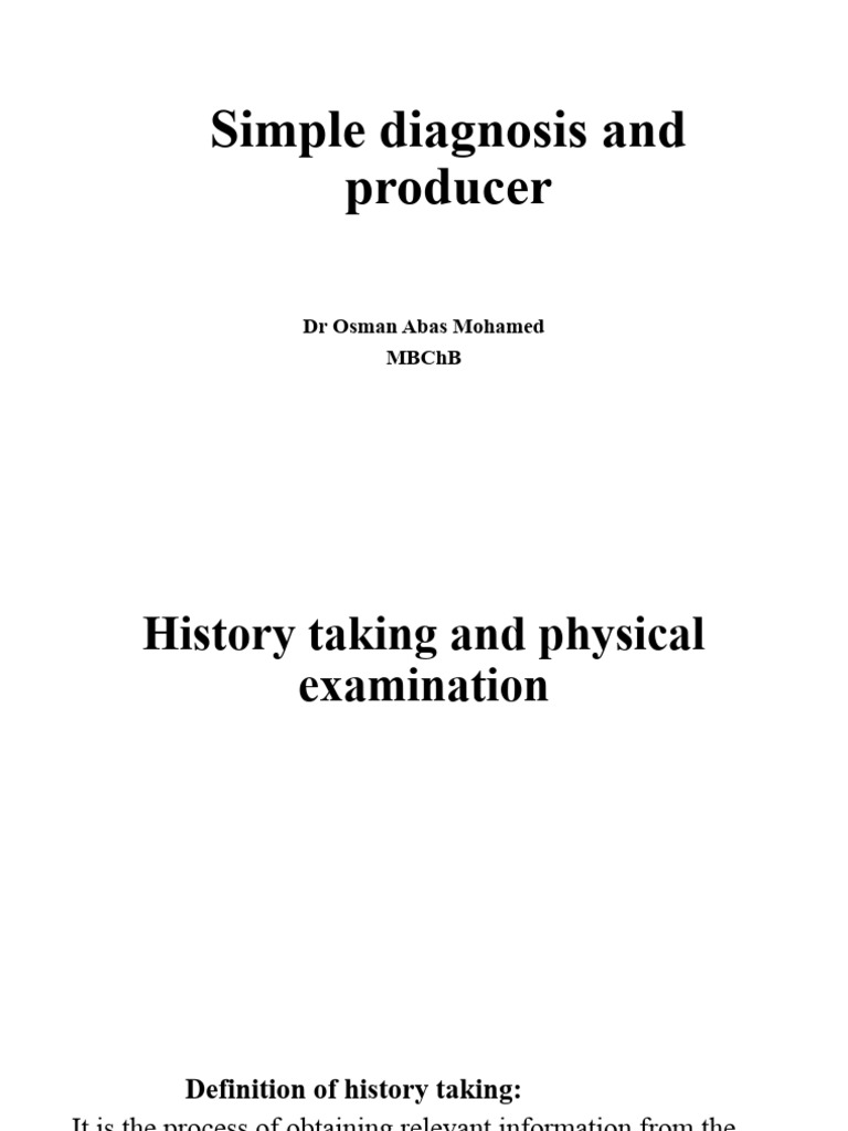 History Taking and Physical Examination Guide | PDF | Medical Diagnosis ...