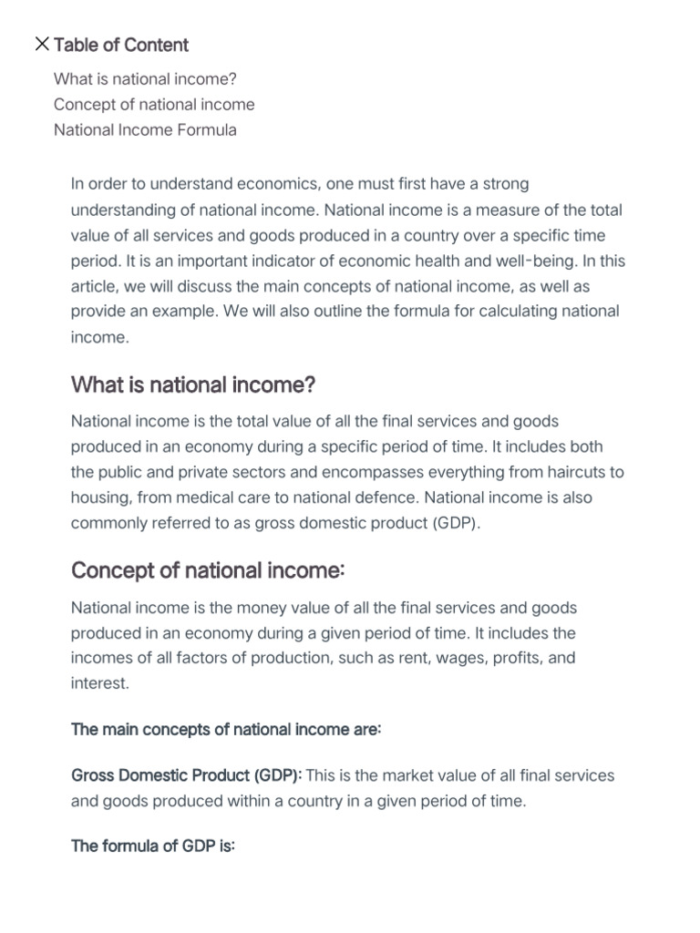 National Income | PDF | Gross Domestic Product | Income