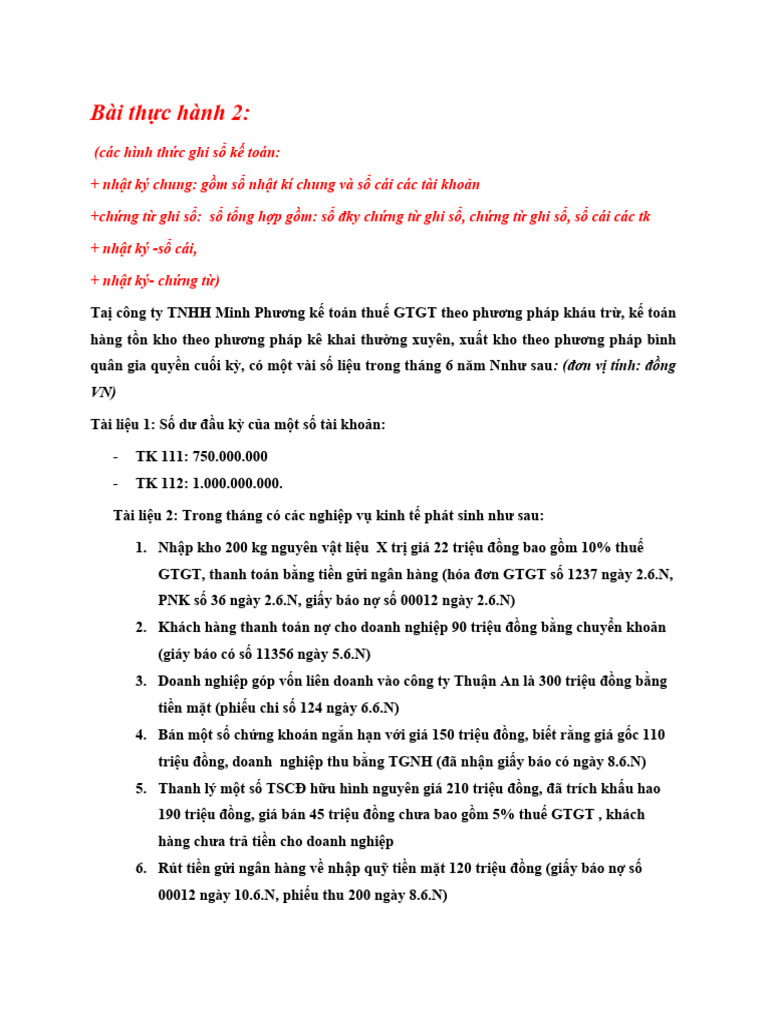 Bai Thuc Hanh 2 | PDF