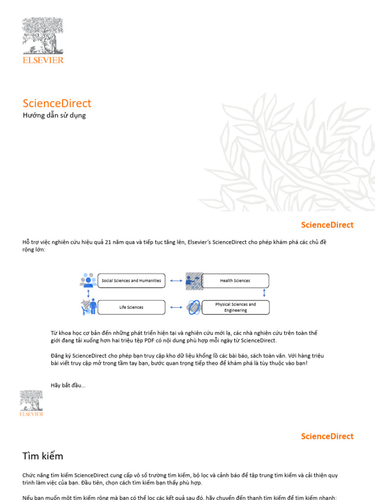 Huong Dan Su Dung Elsevier ScienceDirect | PDF