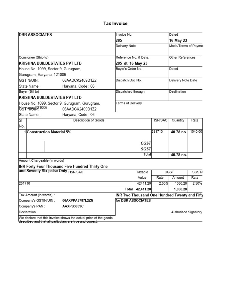 DBR Sale Format | PDF