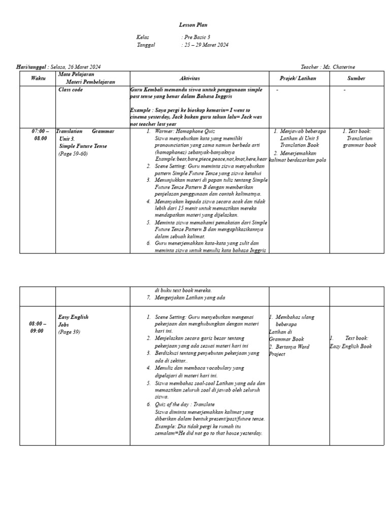 PB3 G2 LP 25th-29th MARCH 2024 | PDF