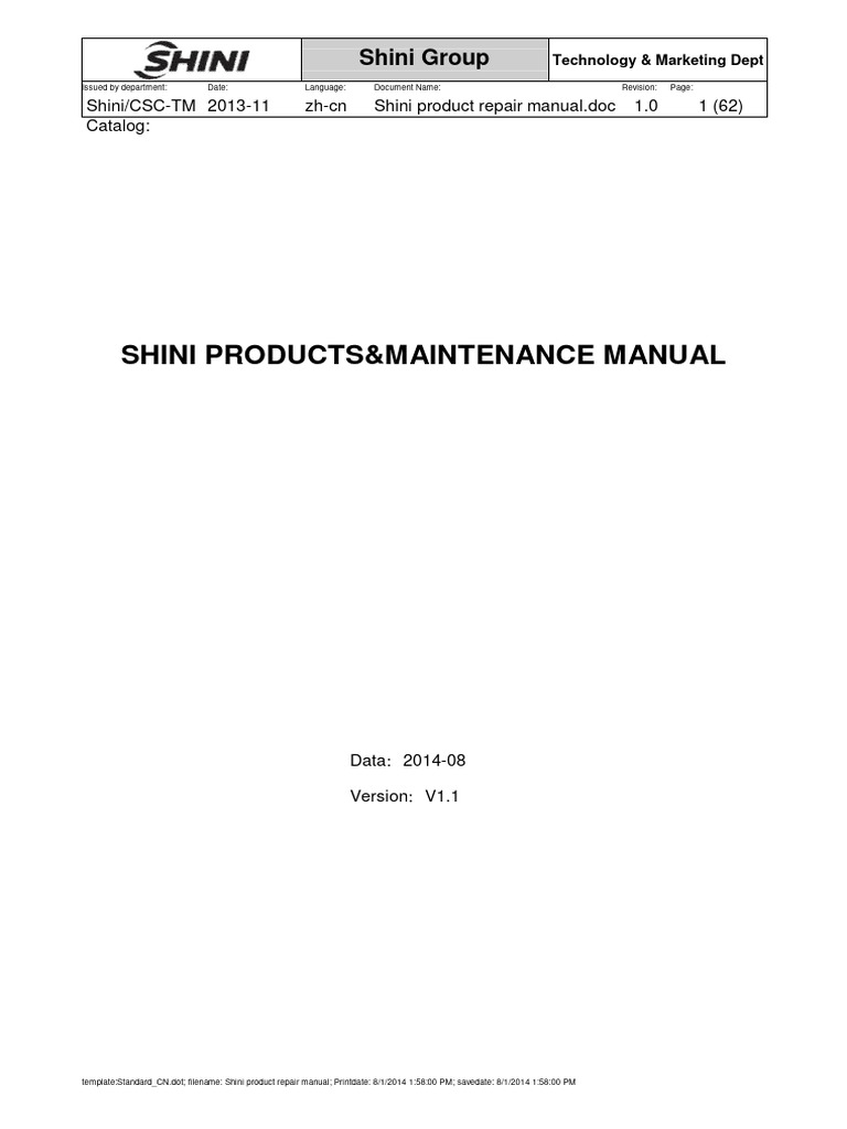 Shini Product Repair Manual V1 1 | PDF | Thermocouple | Applied And ...