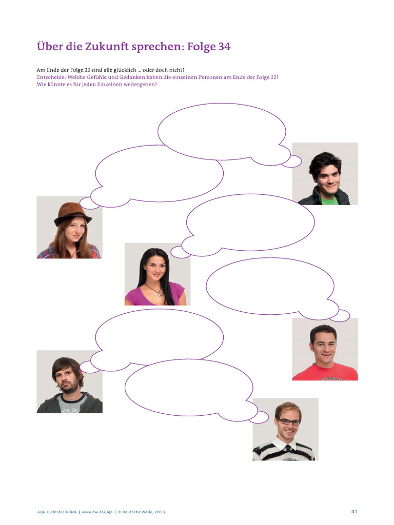 Arbeitsblatt Ueber Die Zukunft Sprechen Jojo Sucht Das Glueck B1 B2 ...