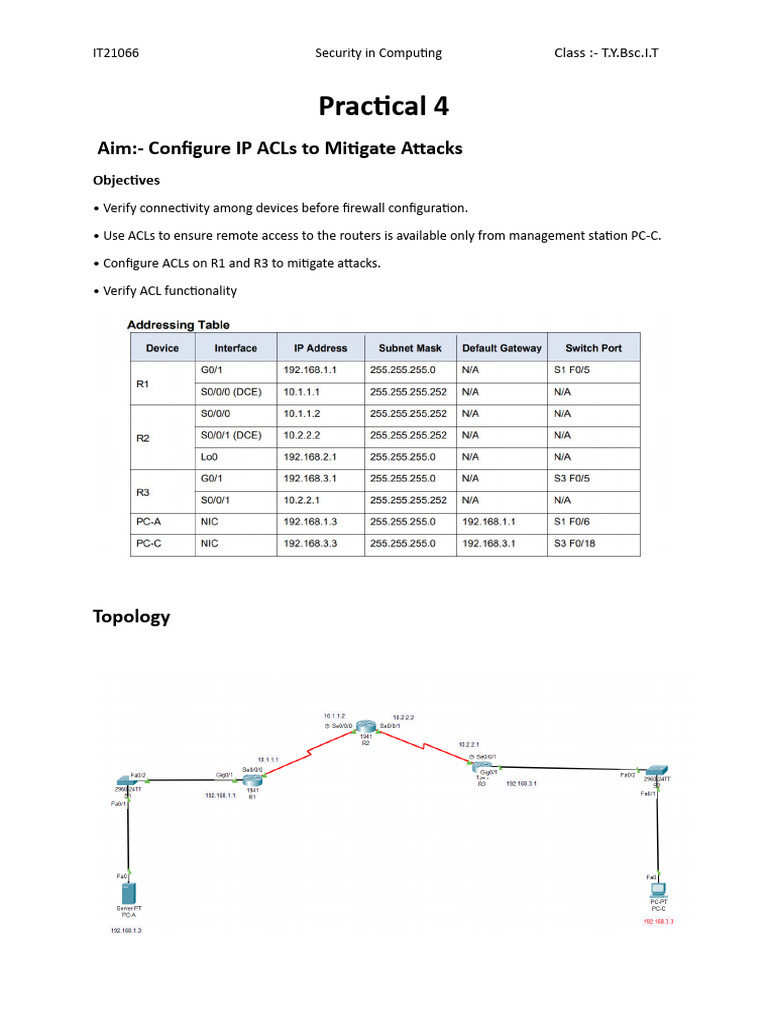 Configure IP ACLs for Network Security | PDF | Internet Protocols ...