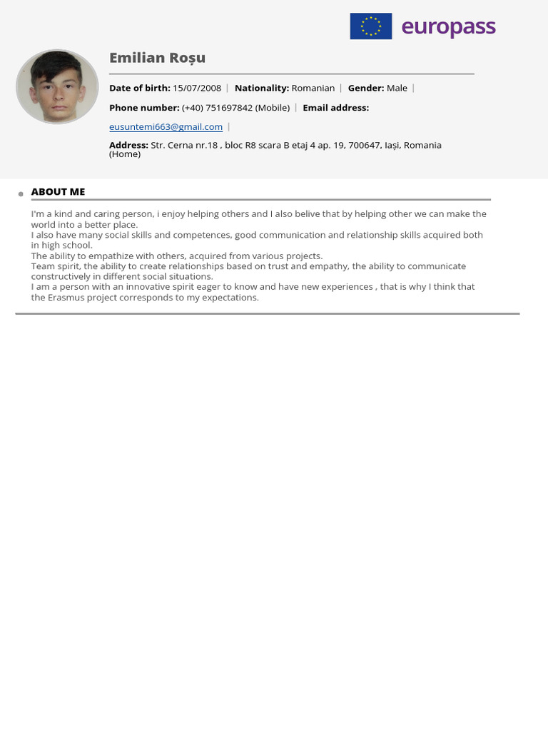 Emilian Roșu: Profile Overview | PDF | Career & Growth | Social Science