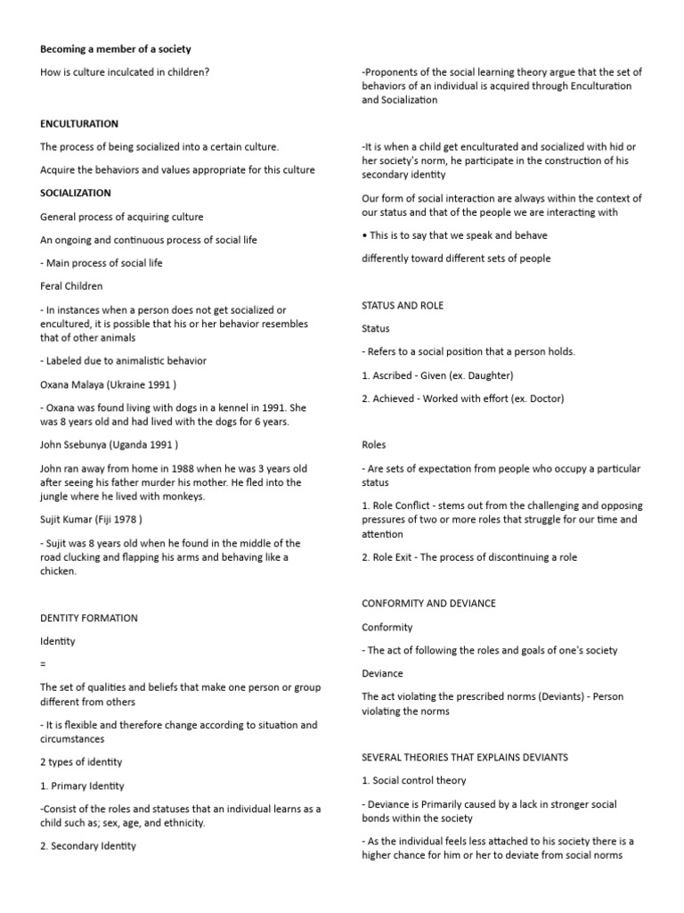 UCSP-reviewer | PDF | Deviance (Sociology) | Identity (Social Science)