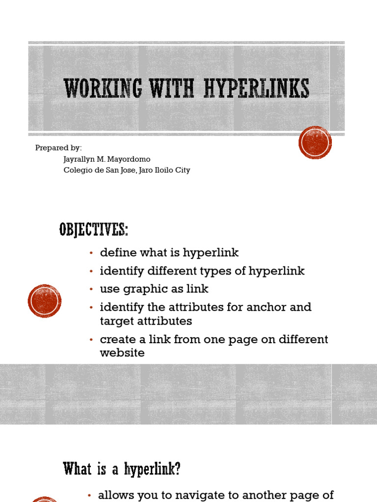 4 Working With Hyperlinks | PDF | Hyperlink | World Wide Web
