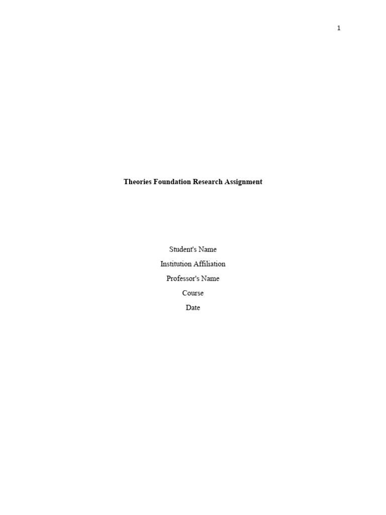 Theories Foundation Research Assignment | PDF | Career & Growth
