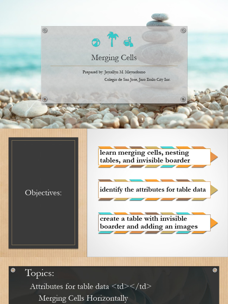 merging cells lesson 1 | PDF
