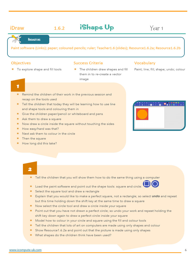 Y1 Idraw Lesson2 | PDF | Computing