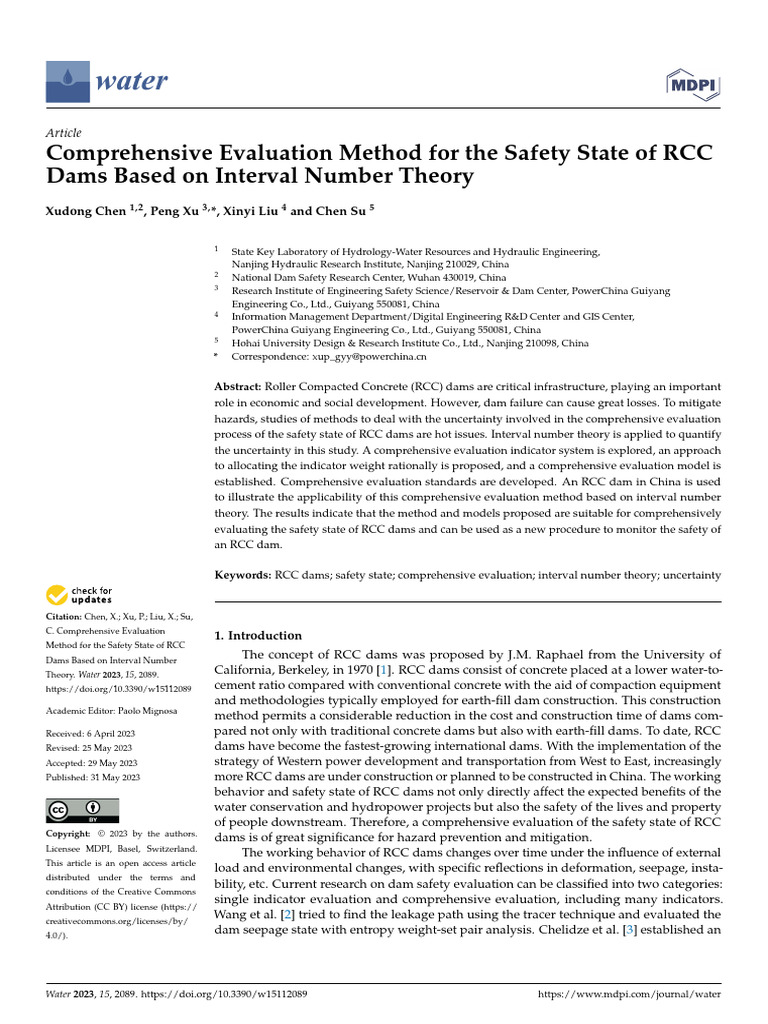 Comprehensive Evaluation Method For The Safety State of RCC Dams Based ...