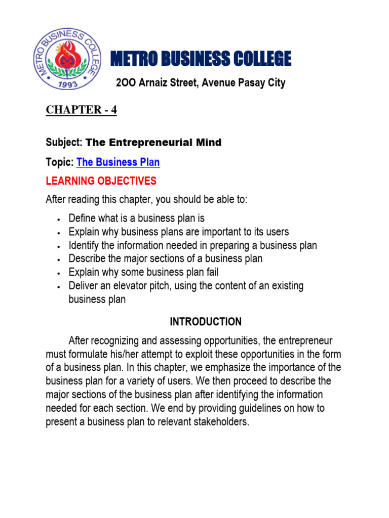 Importance of Business Plans for Entrepreneurs | PDF | Business Plan ...