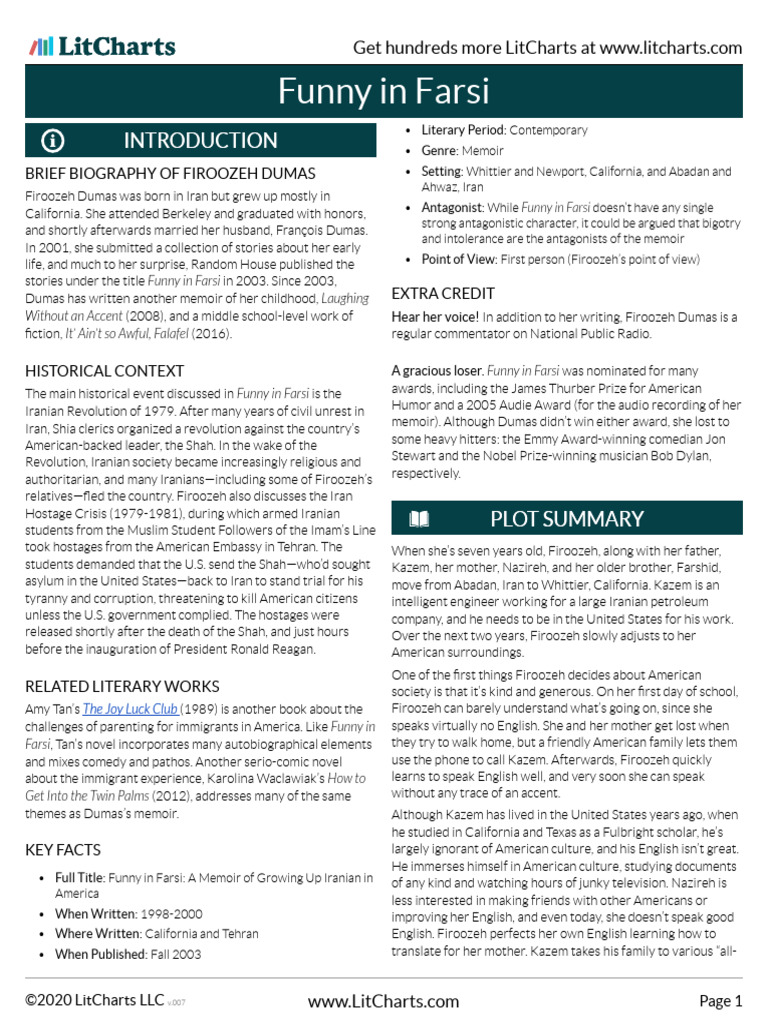 Funny in Farsi LitChart | PDF