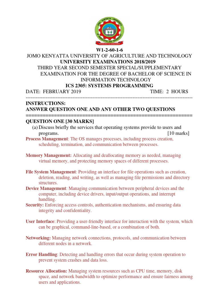Revision System Progamming | PDF | Process (Computing) | Operating System