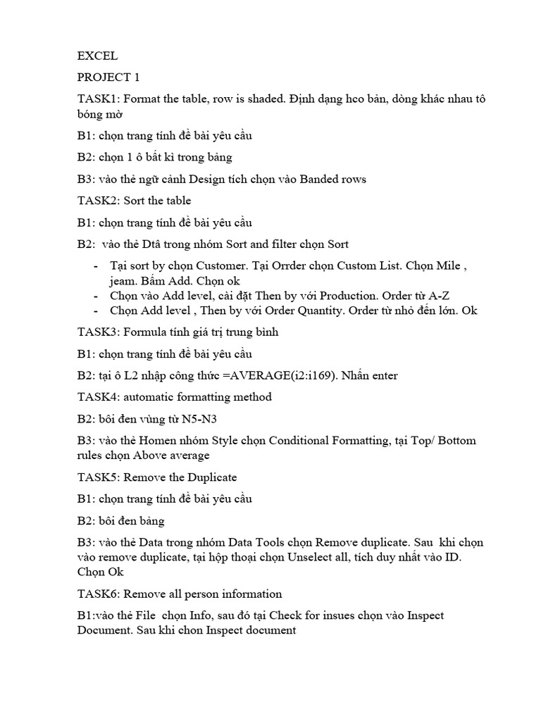 EXCEL. PRJ 1 | PDF