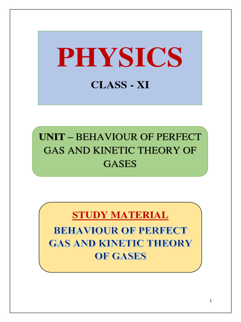 Study Mat-15-Kinetic Theory of Gases | PDF