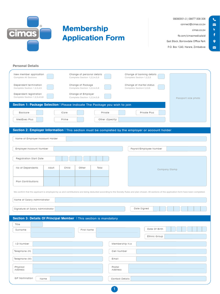 Medical Aid Membership Application Form | PDF | Banks | Marriage