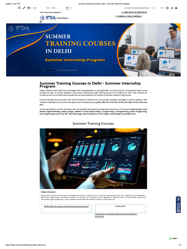 Summer Training Courses in Delhi - Summer Internship Program | PDF | Computer Programming | Compiler