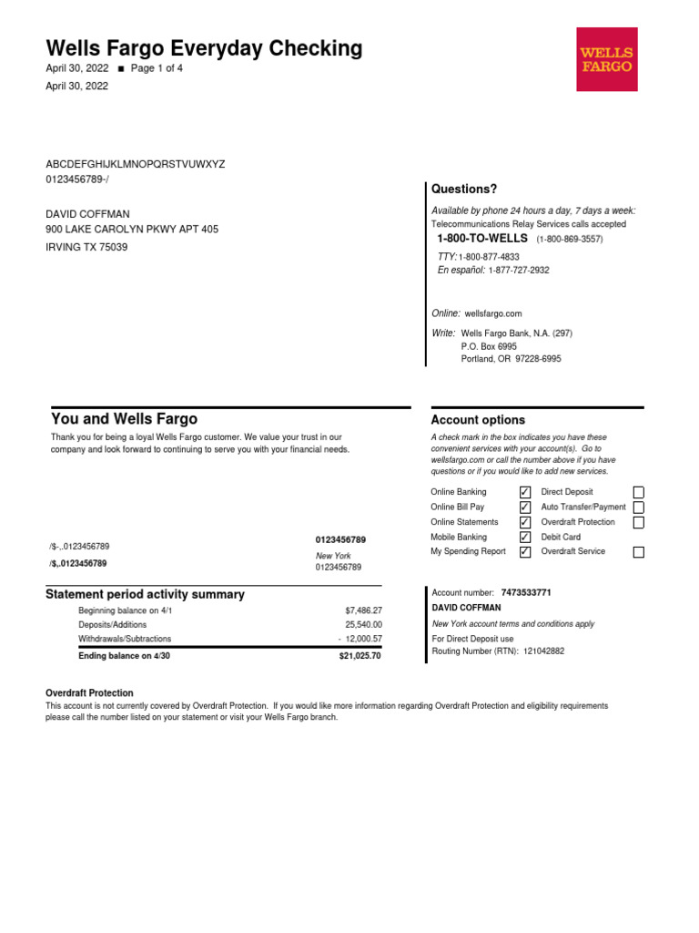 Wells Fargo | PDF | Overdraft | Wells Fargo
