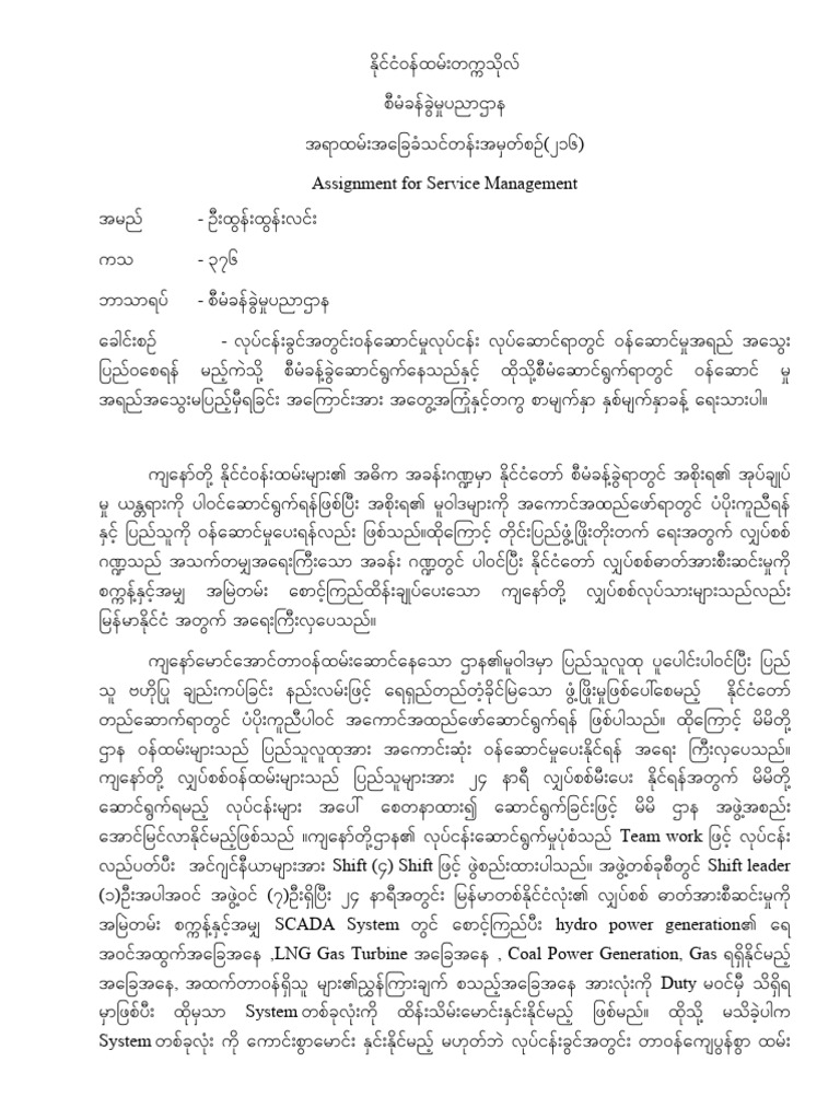 U TUN TUN LIN Assignment | PDF